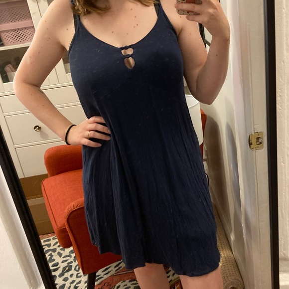 Roxy | Dresses | Roxy Mini Dress With Cutout Navy Blue | Poshmark